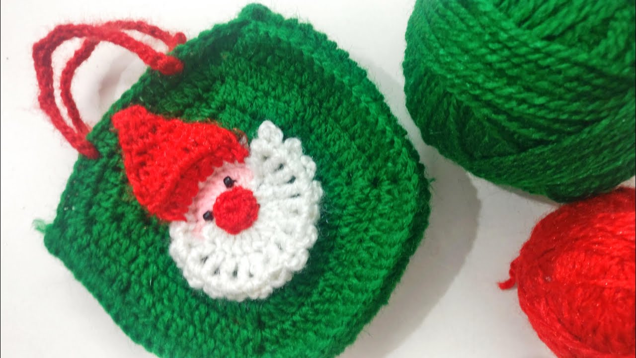 Crochet Mini Santa Bag For Giving Gifts,Sweets,Candies, To Children ...