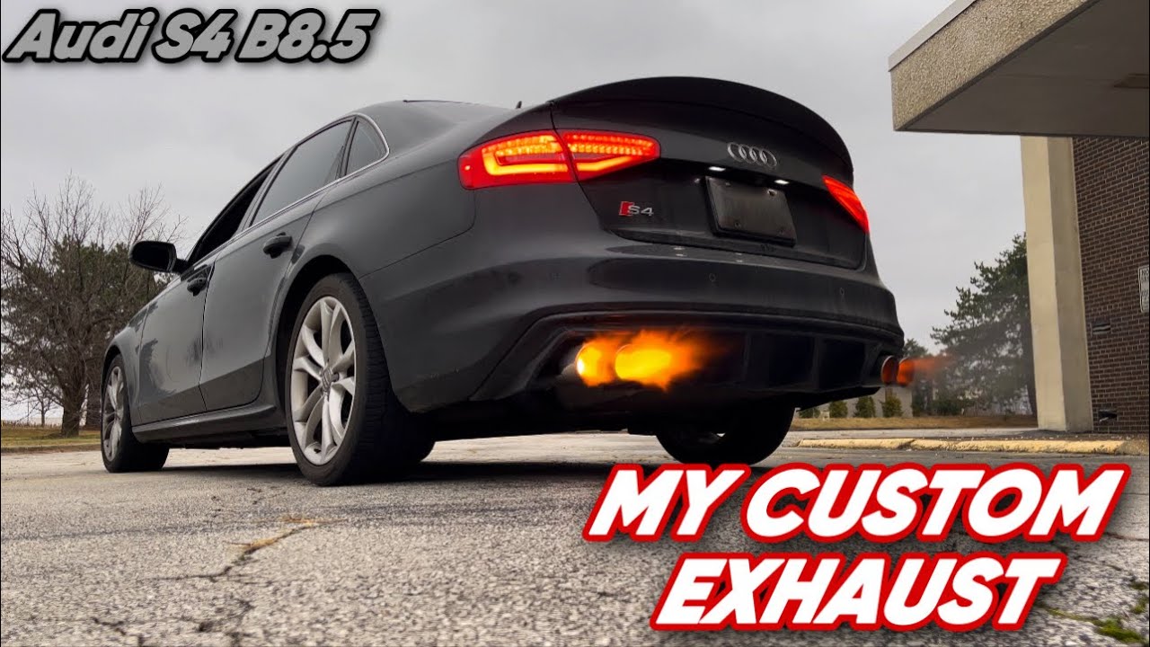MY CUSTOM EXHAUST!!! | Audi S4 B8.5 Back Box Delete & Gutted Cats - YouTube