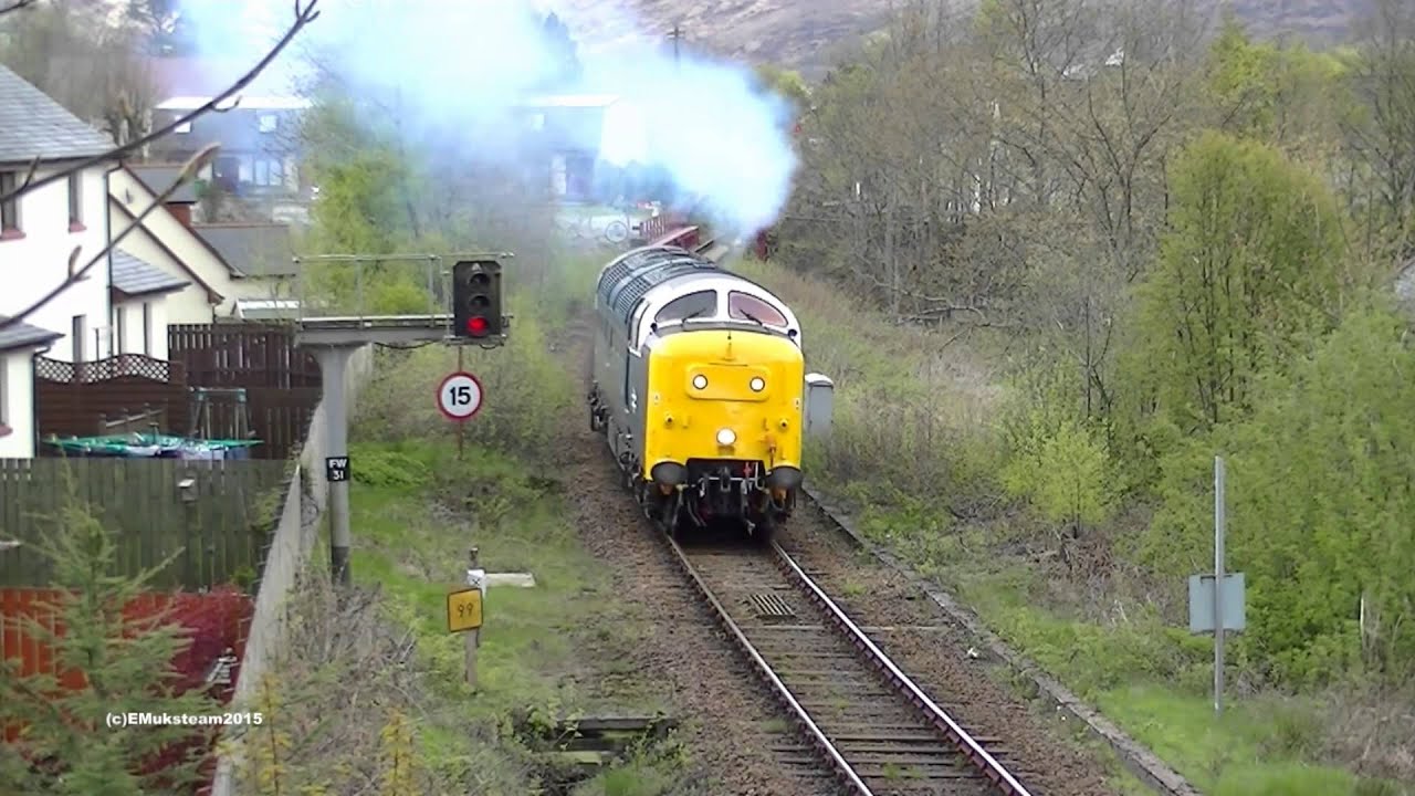 Class 55/022 Meld Light Engine at Fort William (Loads of Clag & Growl ...
