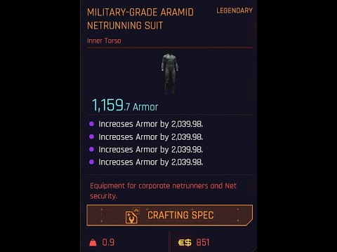 Cyberpunk 2077 Military-Grade Armid Netrunning Suit Location (Quality ...