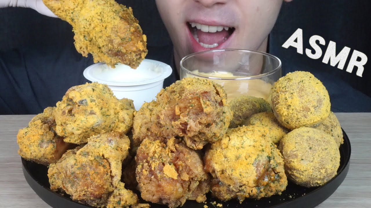 ASMR BHC KOREAN FRIED CHICKEN(BBURINKLE) + CHEESE BALL 뿌링클닭다리 + 뿌링클치즈볼 ...