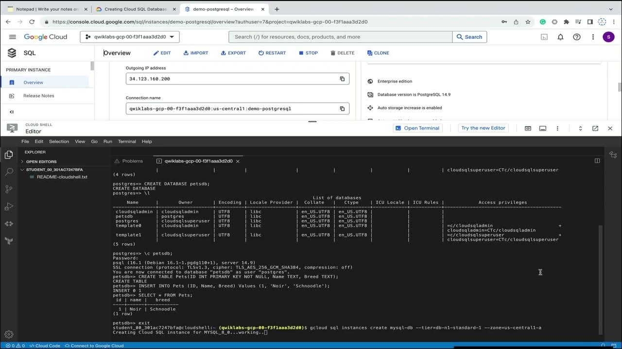 Cloud SQL Databases Postgresql and MySQL Hands on Demo - YouTube