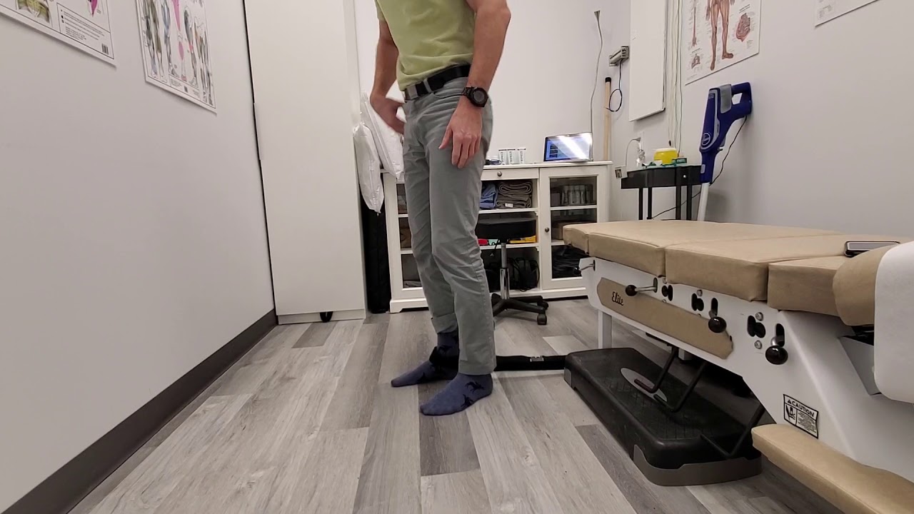 Ankle dorsiflexion self mobilization - YouTube