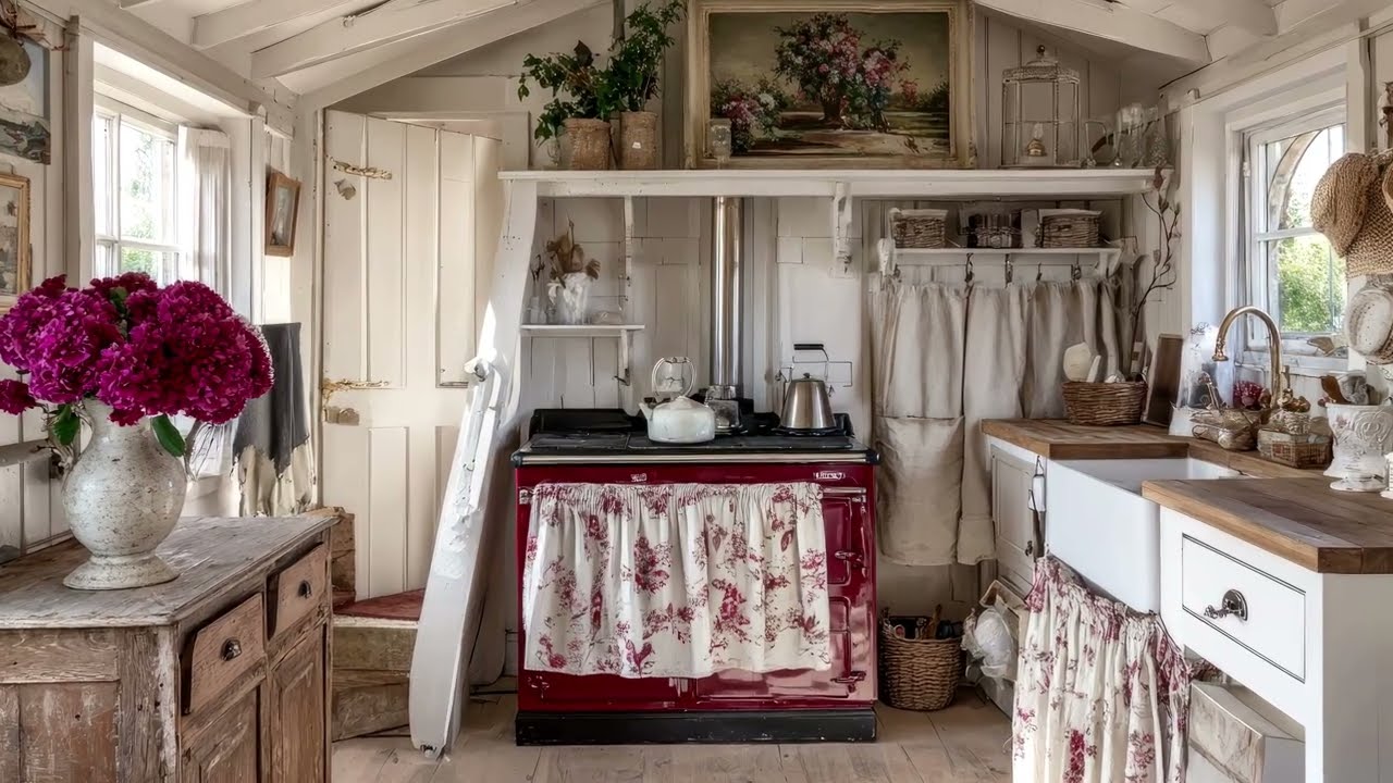 🏠 Tour a Tiny Red English Cottage Packed with Shabby Chic Touches ...