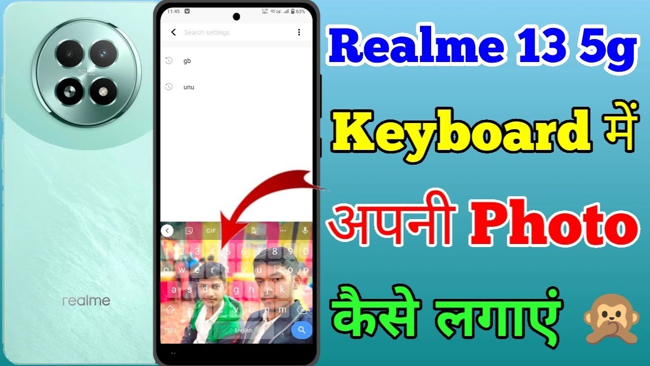 Realme 13 5g Keyboard Me Photo Kaise Lagaye // How To Keyboard Theme ...