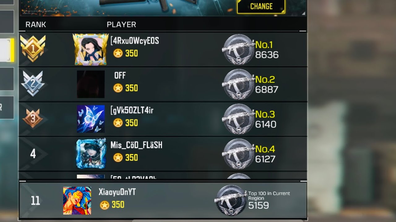 TOP rank in #67 GLOBAL Asian - #11 Weapon leaderboard ( PP - BIZON ...