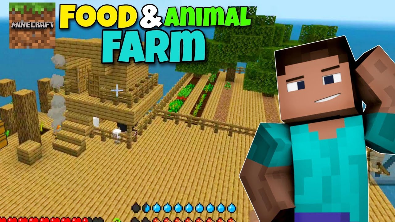 How to make food farm and animal farm on raft survival series || raft ...