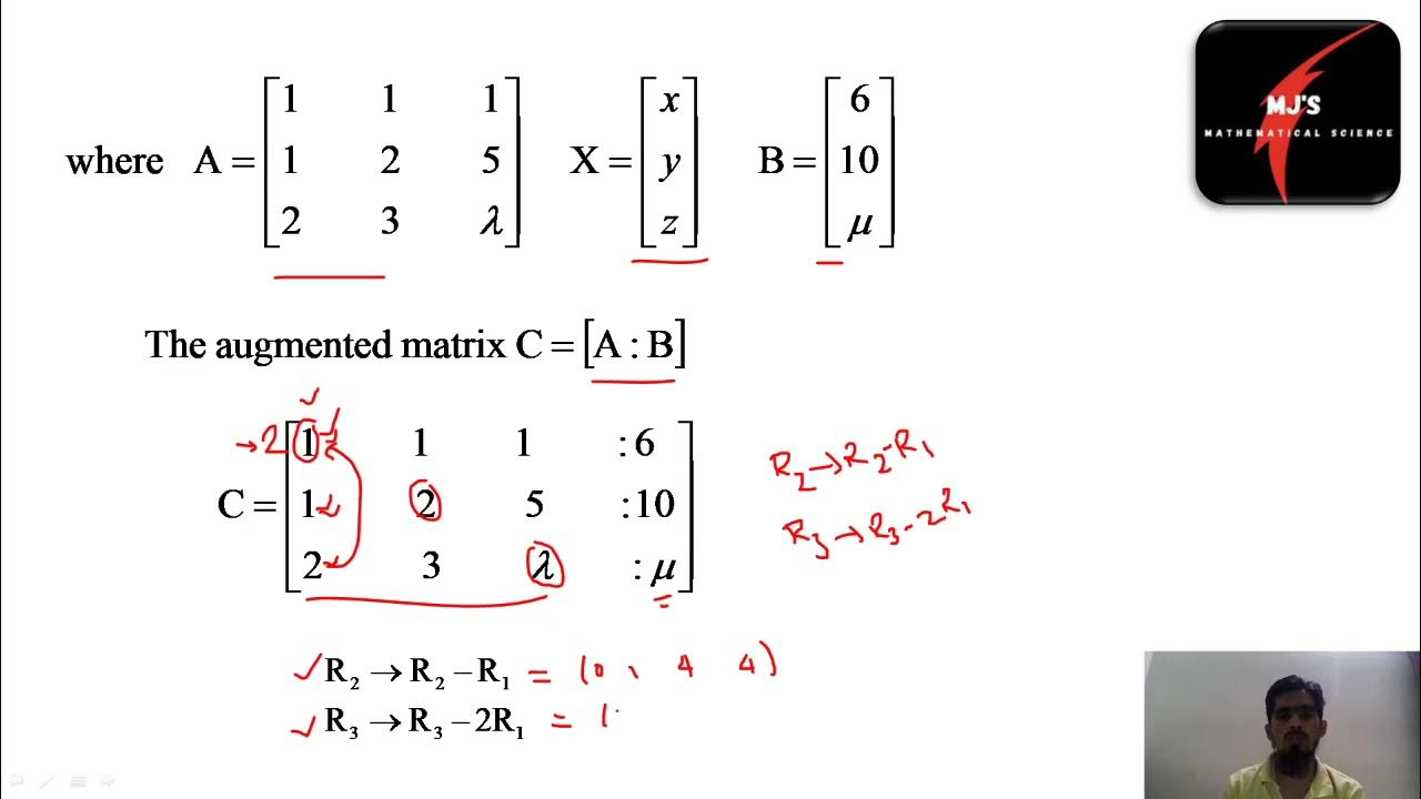 Unit-3 | Matrices | Consistency of linear system of equation | Lecture 3 - YouTube