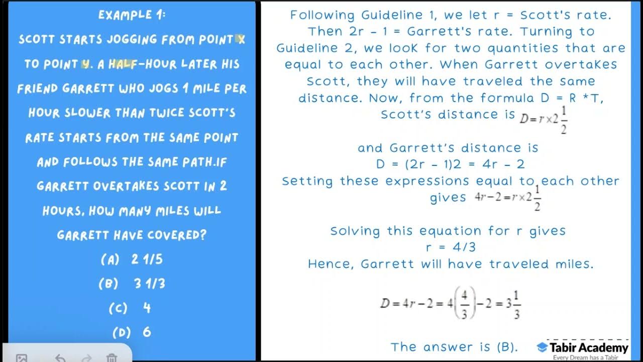 Word Problems: Solving Motion Problems (Part 1) - YouTube
