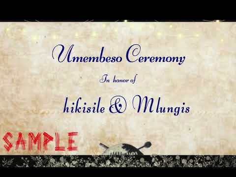 umembeso sample invite - YouTube