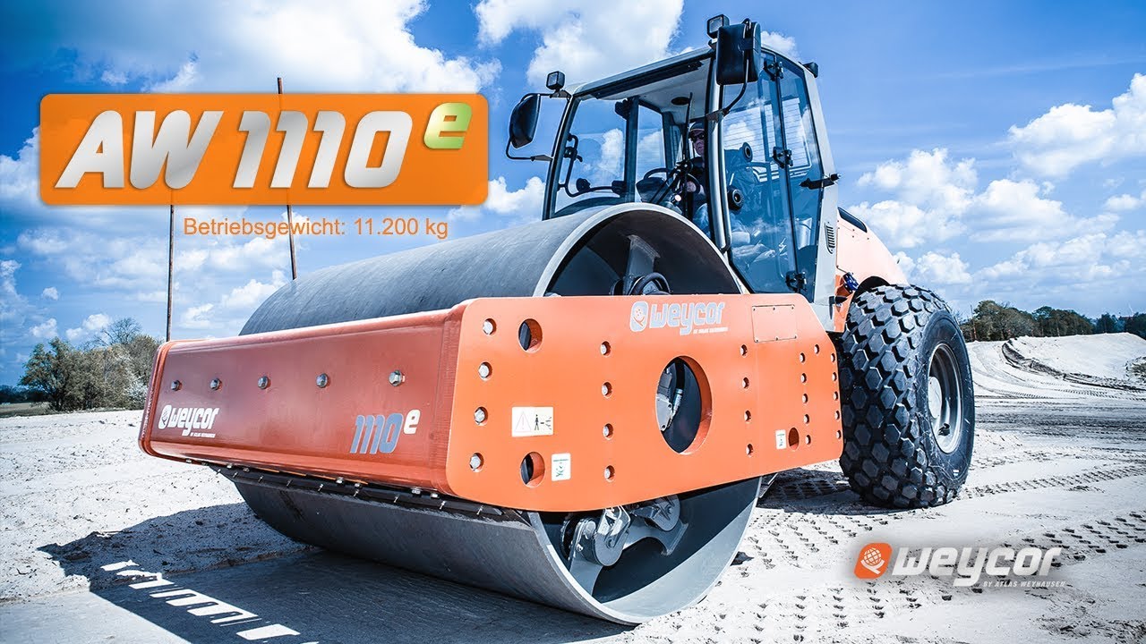 Walzenzug | compactor weycor AW1110e im Einsatz - Imagefilm by ATLAS ...