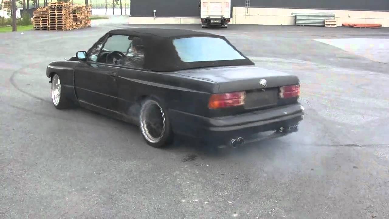 E30 Cabrio S38 Turbo Burnout - YouTube