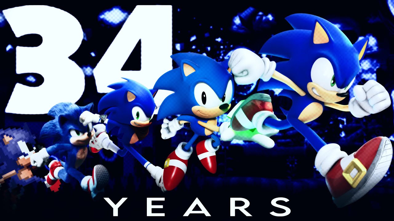 🔵🎉Sonic the Hedgehog’s 34th Birthday!!🎉🔵 | POSTER EDIT - YouTube