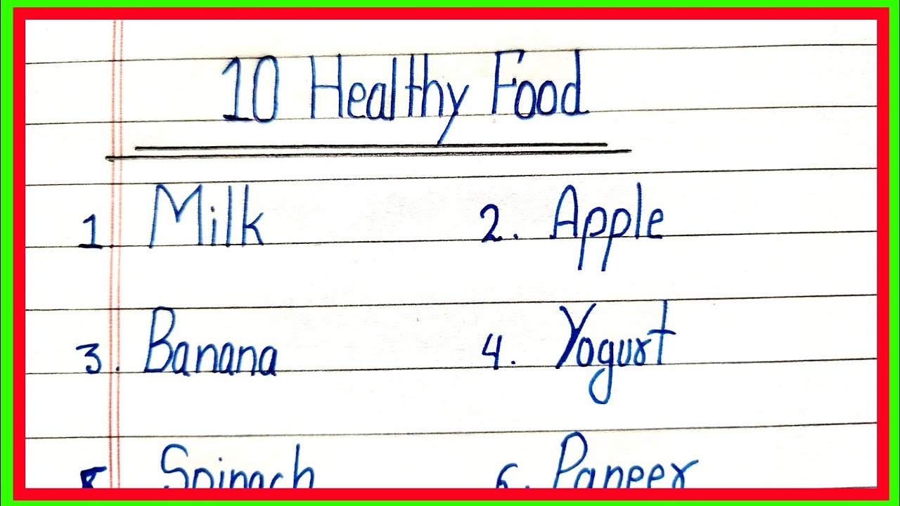 10 healthy foods name in english/healthy foods name in english - YouTube
