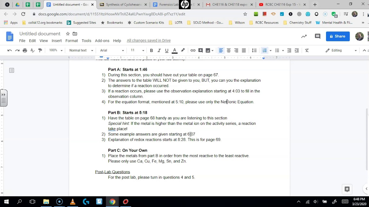 Lab 15 Activity Series - YouTube