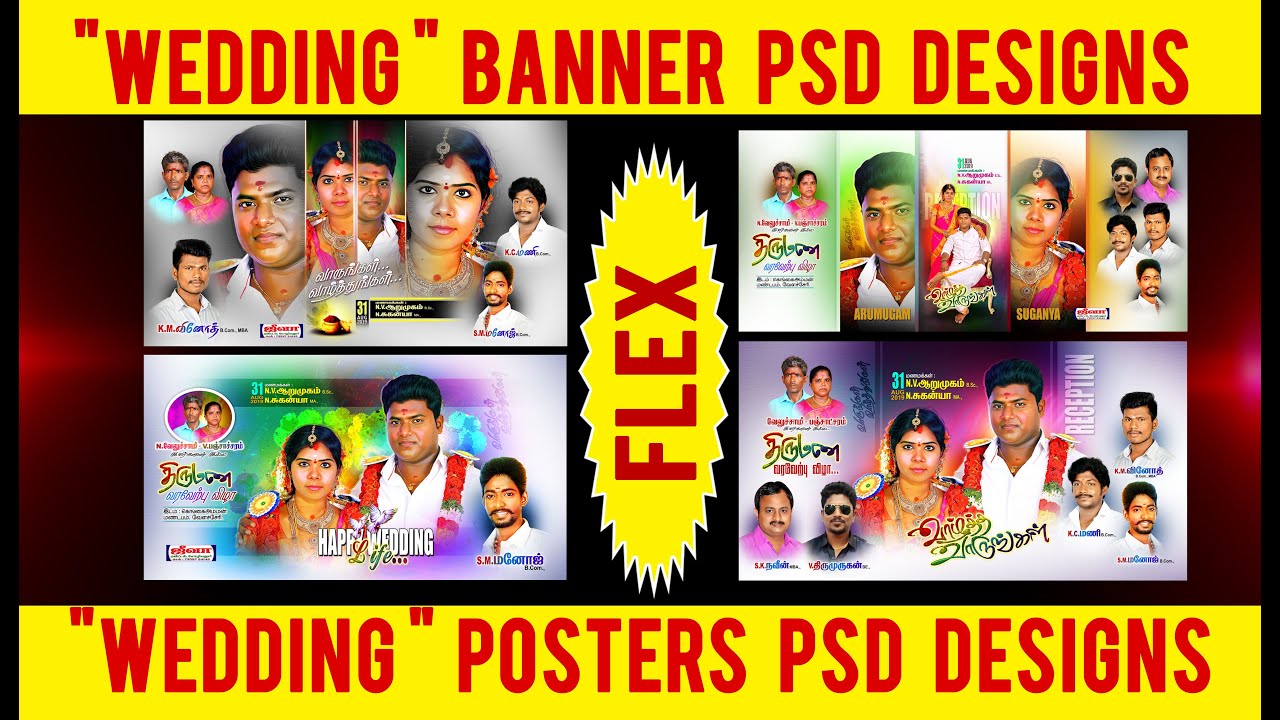 Wedding | Flex & Poster | Designs | For Sale | #JeevaDesigns - YouTube