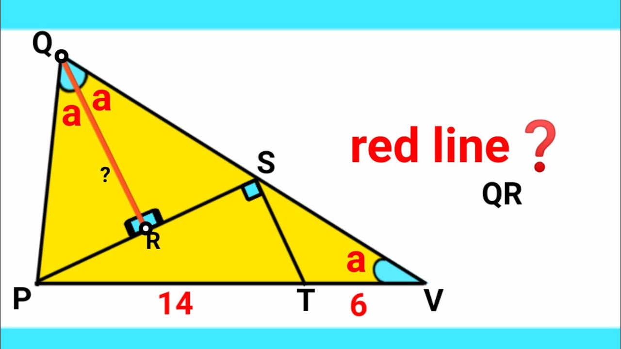 Can you find the length of Red line? | (Fun Geometry Problem) | #math # ...