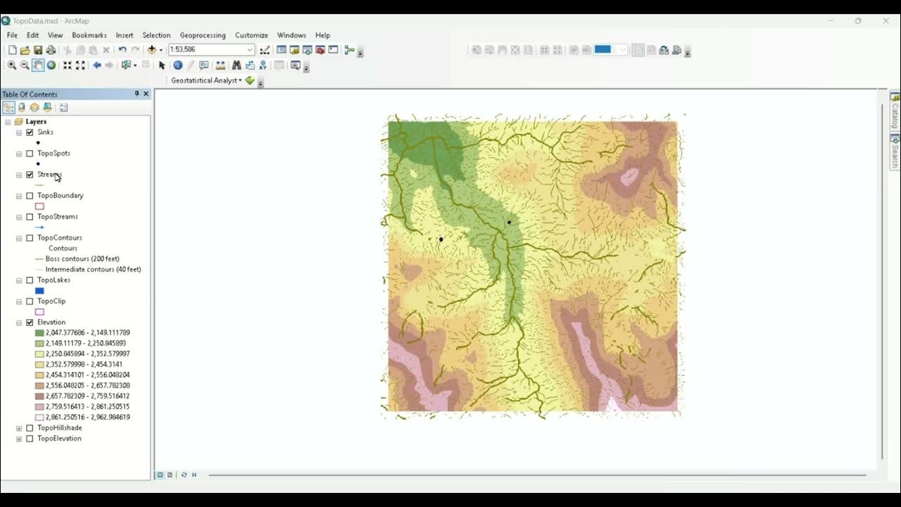 Topo to Raster for creating hydrologically correct surface using ArcGIS Desktop #gis #map # ...