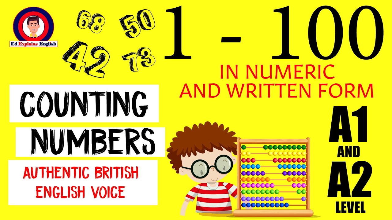 Counting numbers from 1 to 100 in English - YouTube