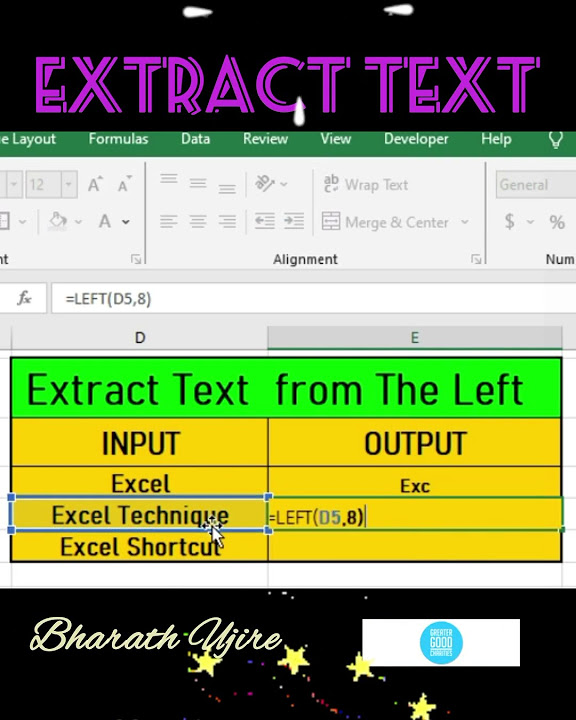 😇how To Extract Text From The Left In Excel Excel Shortcuts ️excel Tips And Tricks No