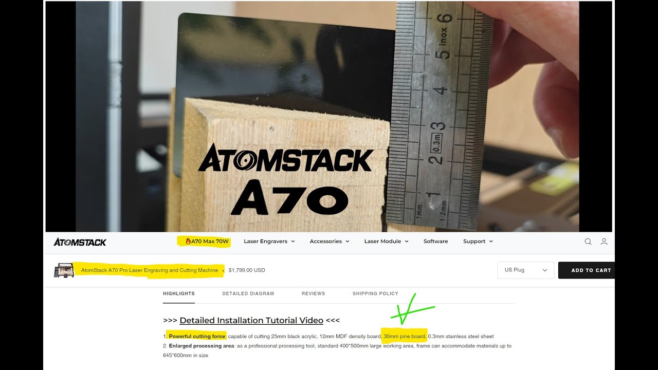 Atomstack 70W series - YouTube