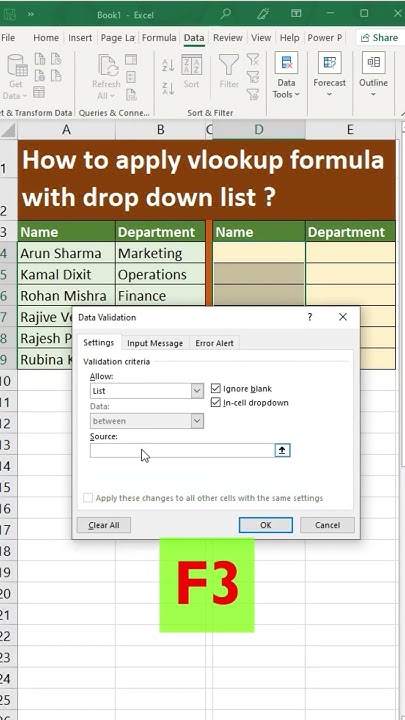 🔥Tips & Tricks in Excel for vlookup dropdown list 🔥💡👀👍😎👍Please Like & SUBSCRIBE👍 #excel #shorts ...