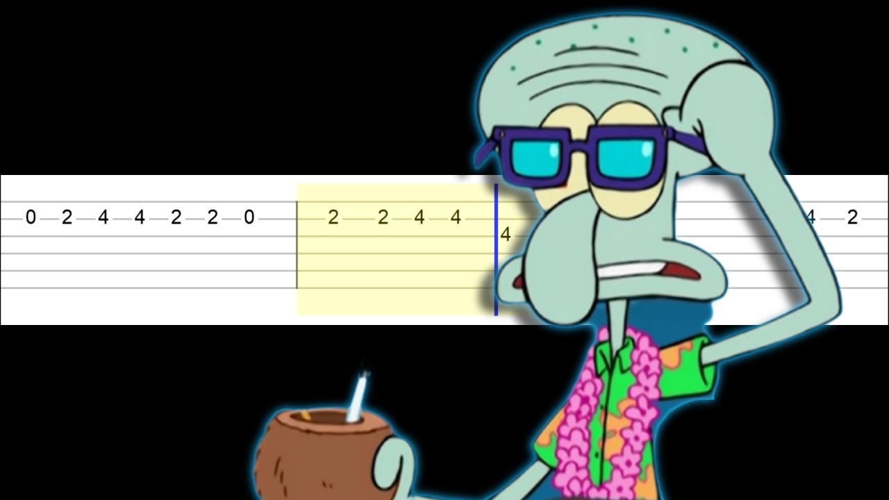SpongeBob SquarePants - Squidward's Tiki Land Meme (Easy Guitar Tabs ...