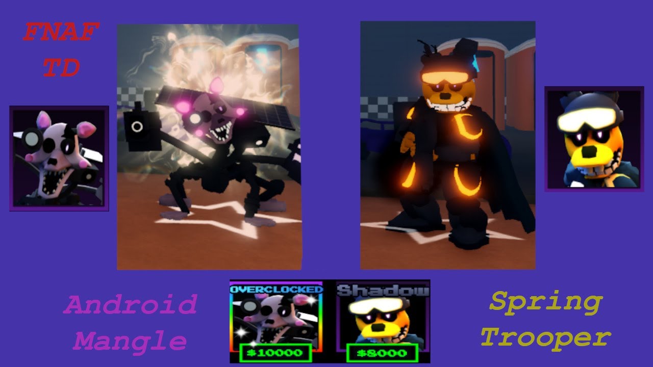 Spring Trooper and Android Mangle | FNAF TD - YouTube