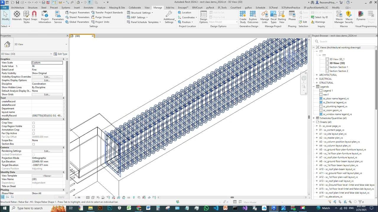[__Cross section stirrup rebar place in structural (beam) using dynamo with automation process ...