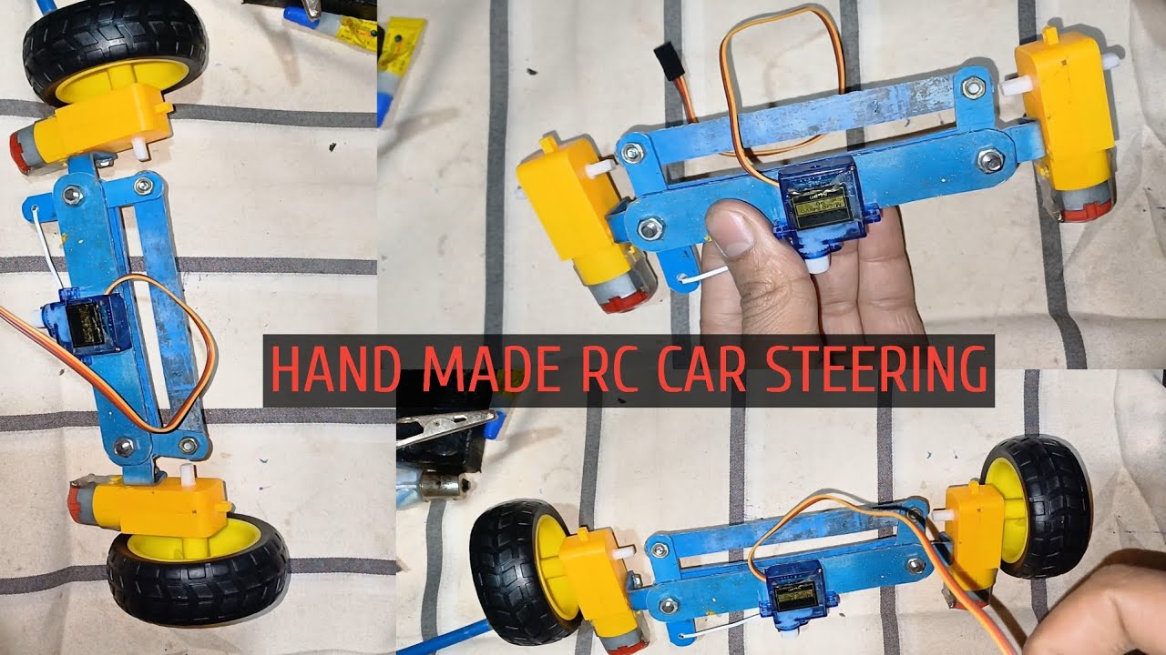 Bo Motor based RC Car steering making process from pvc.. Servo control ...