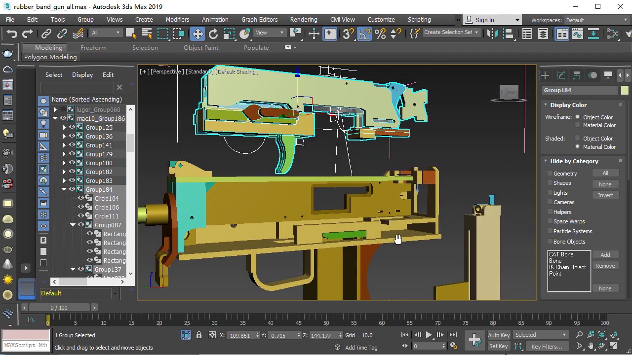 Rubber Band Gun 3D Template - YouTube