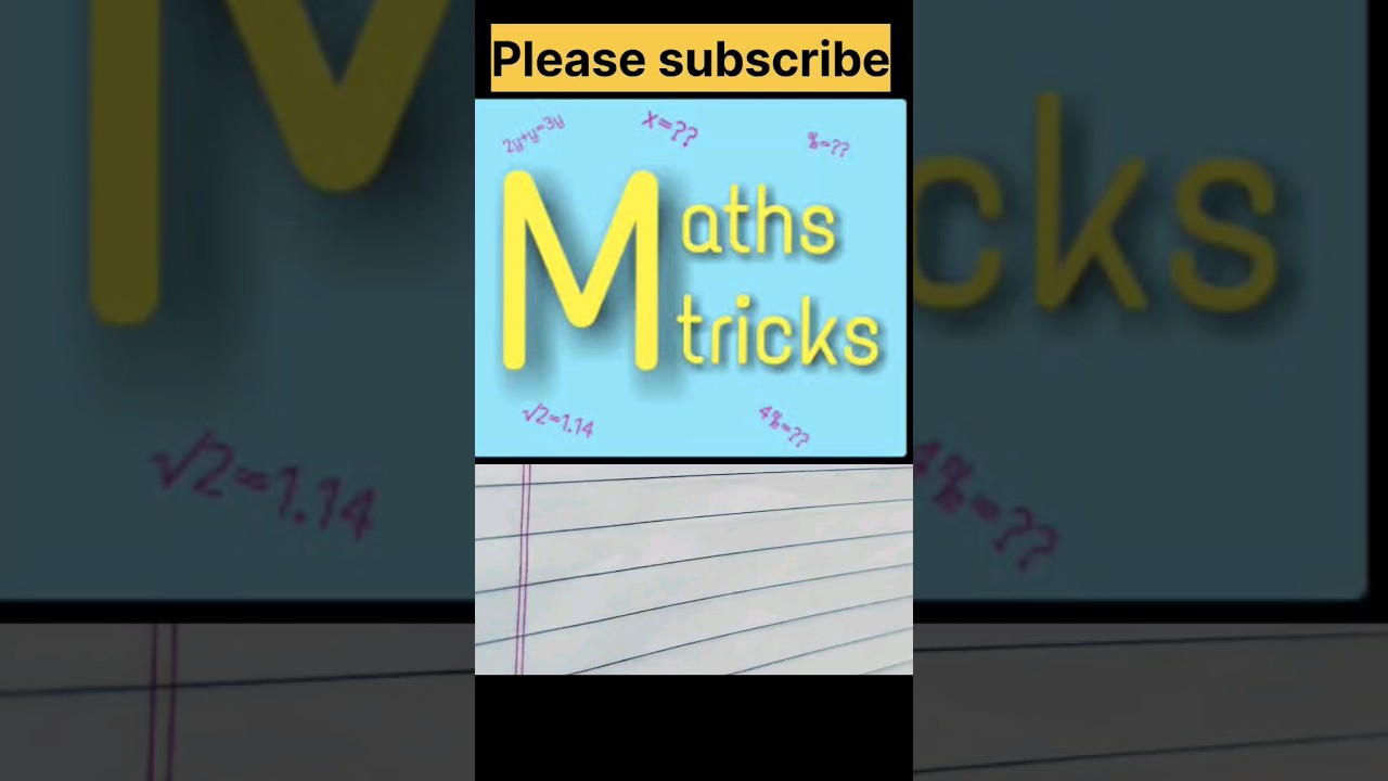 Maths Tricks || #youtube # shorts - YouTube