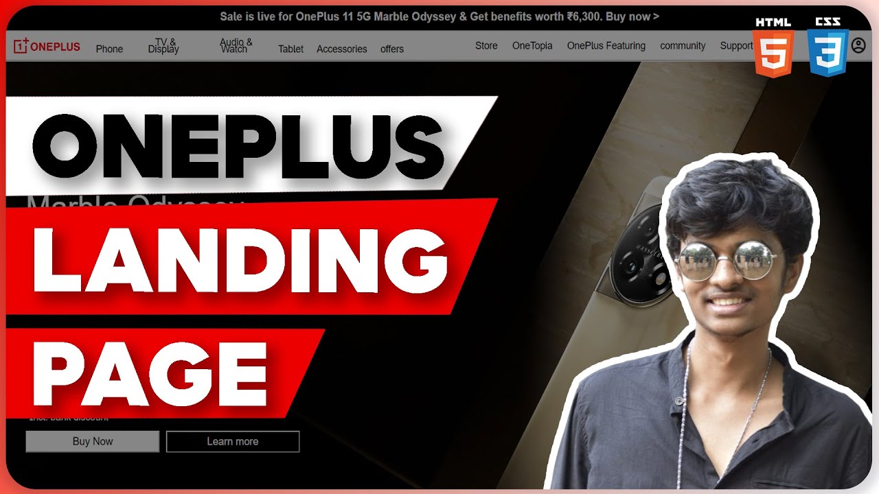 Oneplus Landing Page using HTML & CSS | Full Stack Web Development - YouTube