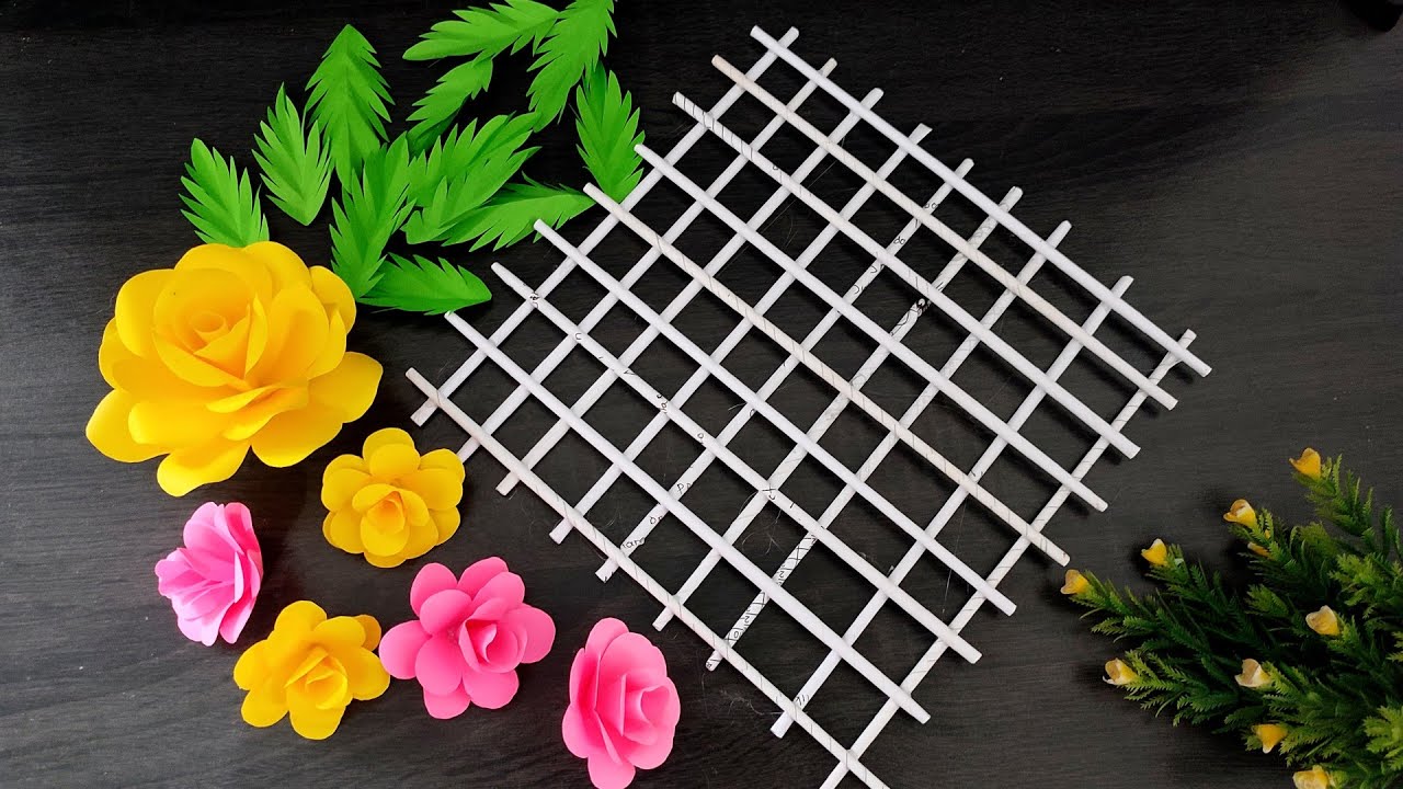 Best paper craft for home decor | Diy Rose wall hanging craft | Diy ...