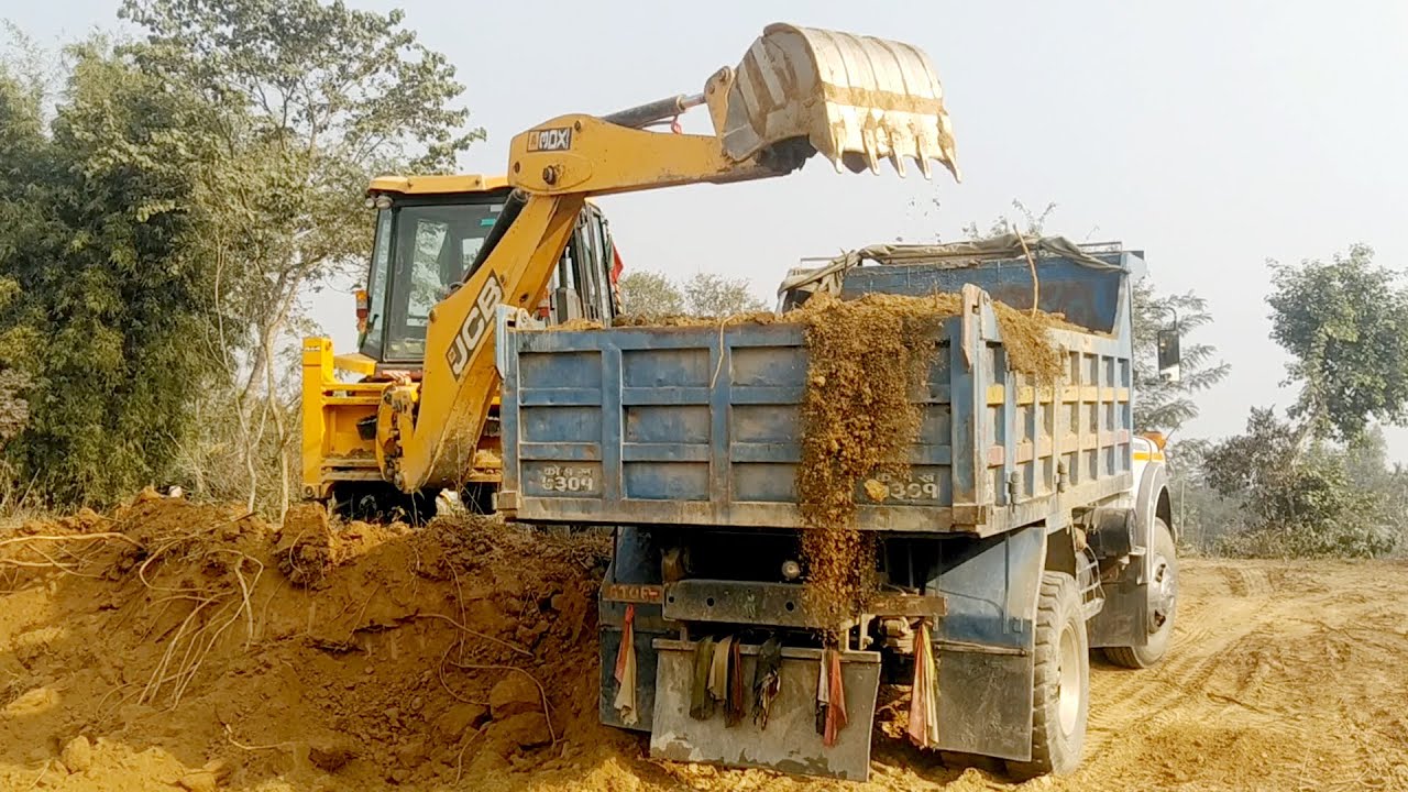 Amazing !!! JCB Backhoe Machine Loading A W & B DumpTruck - Full ...