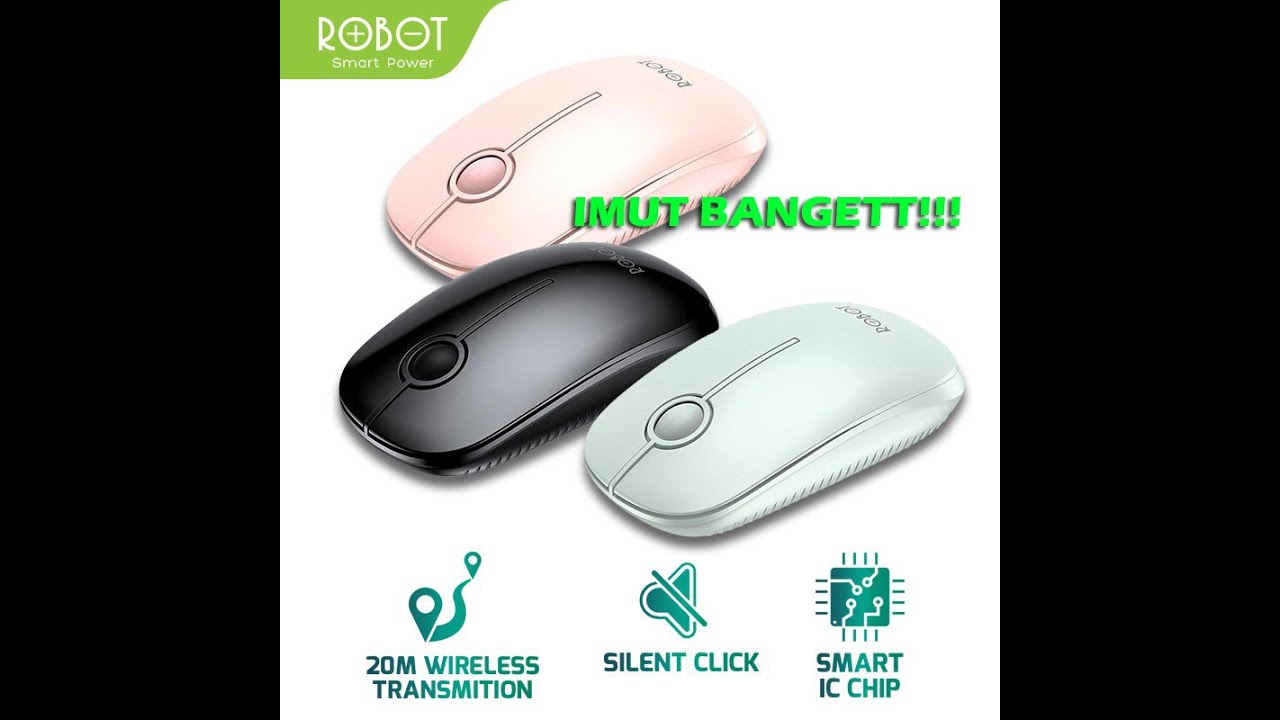 Unboxing Mouse Wireless ROBOT M330 2.4GHz Silent Click - YouTube