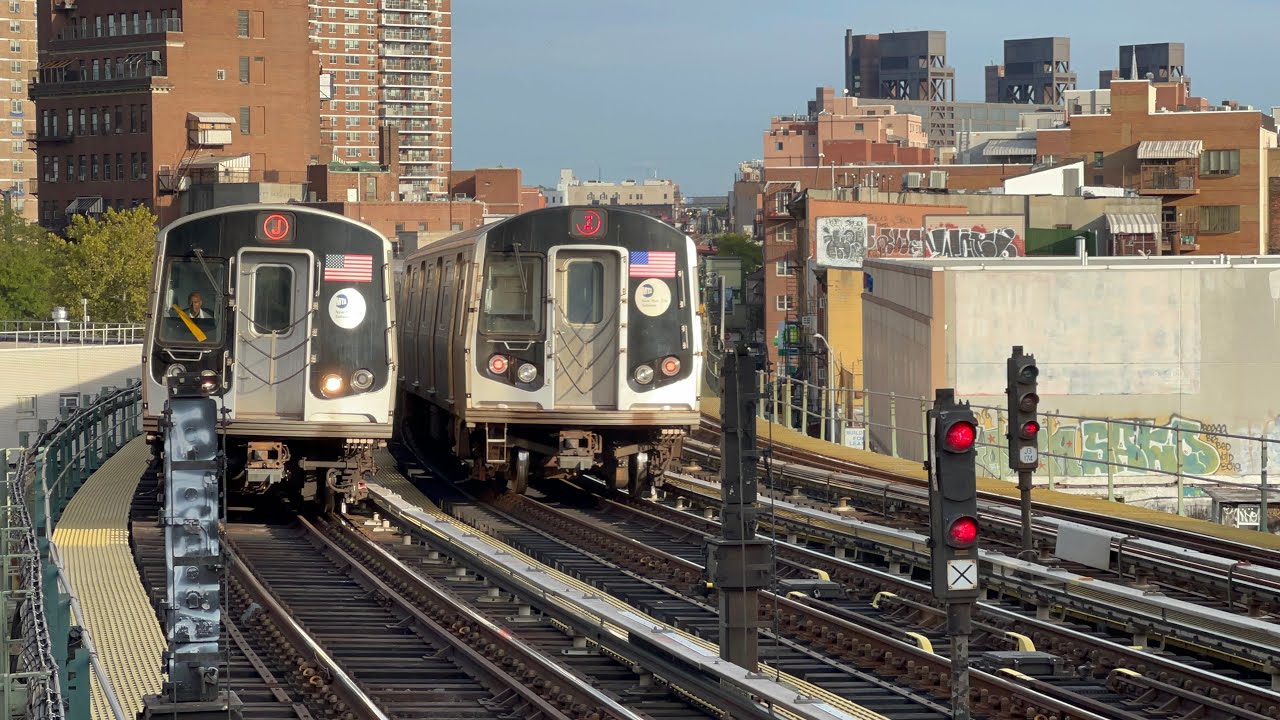 (J) (M) & (Z) Train Action at Hewes Street - YouTube