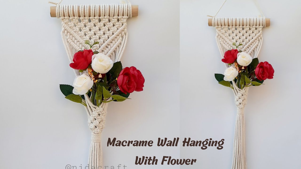 Macrame Wall Hanging With Flower | Macrame Wall Hanging Tutorial - YouTube