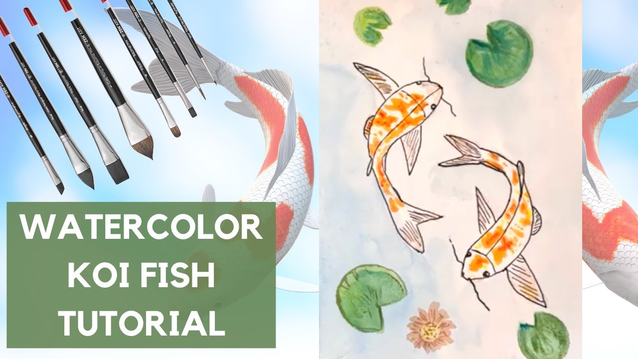 EASY WATERCOLOR KOI FISH TUTORIAL | How To Paint Watercolor Koi Fish 🐟 ...