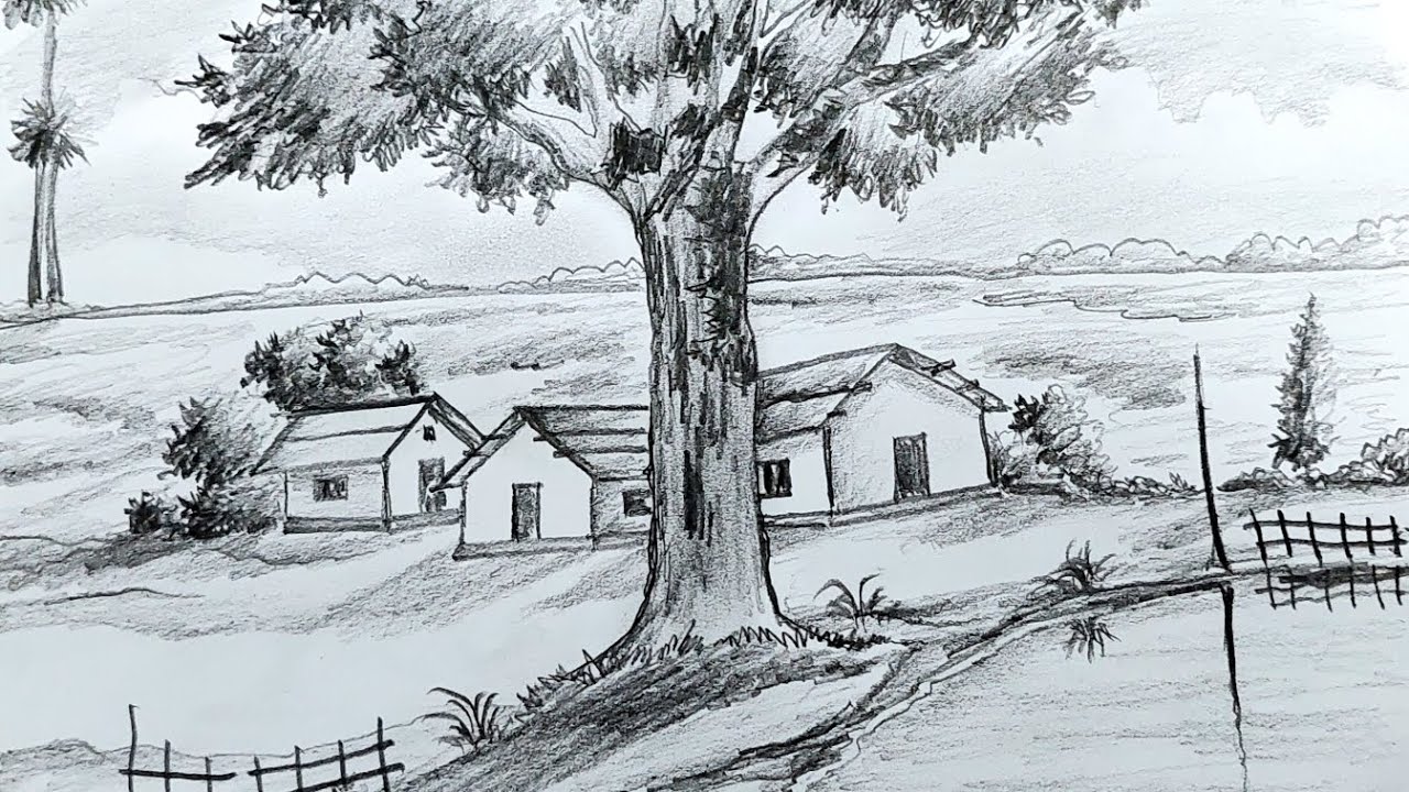 Pencil drawings for beginners step by step - YouTube