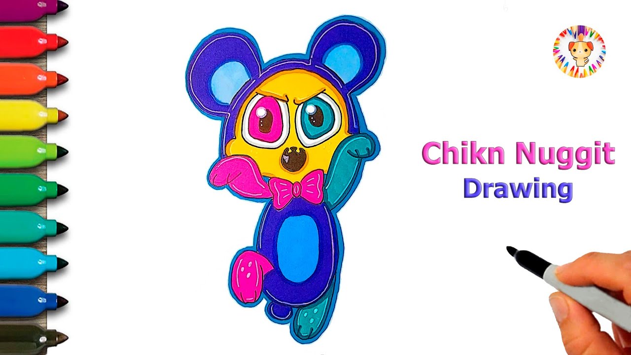 How to draw Chikn Nuggit in Bearzel costume 💜💛 Chikn Nuggit drawing ...