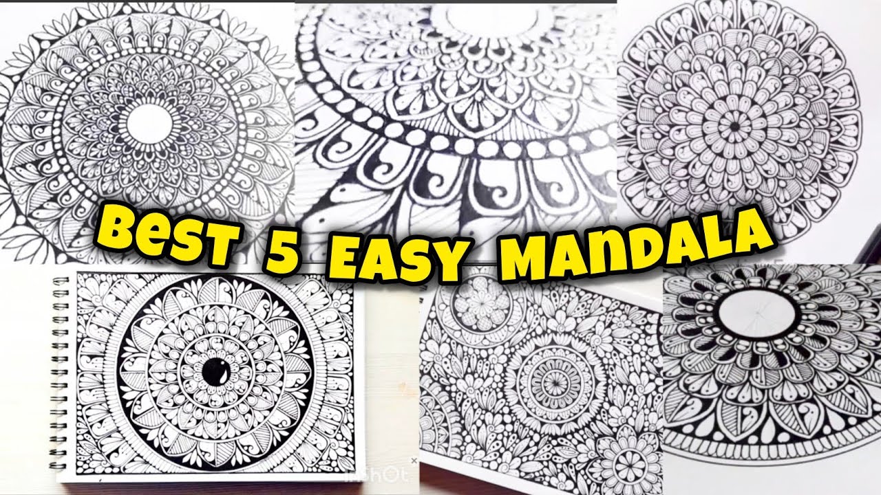 Best 5 Mandalas every beginner should try | Full tutorial video Easy ...