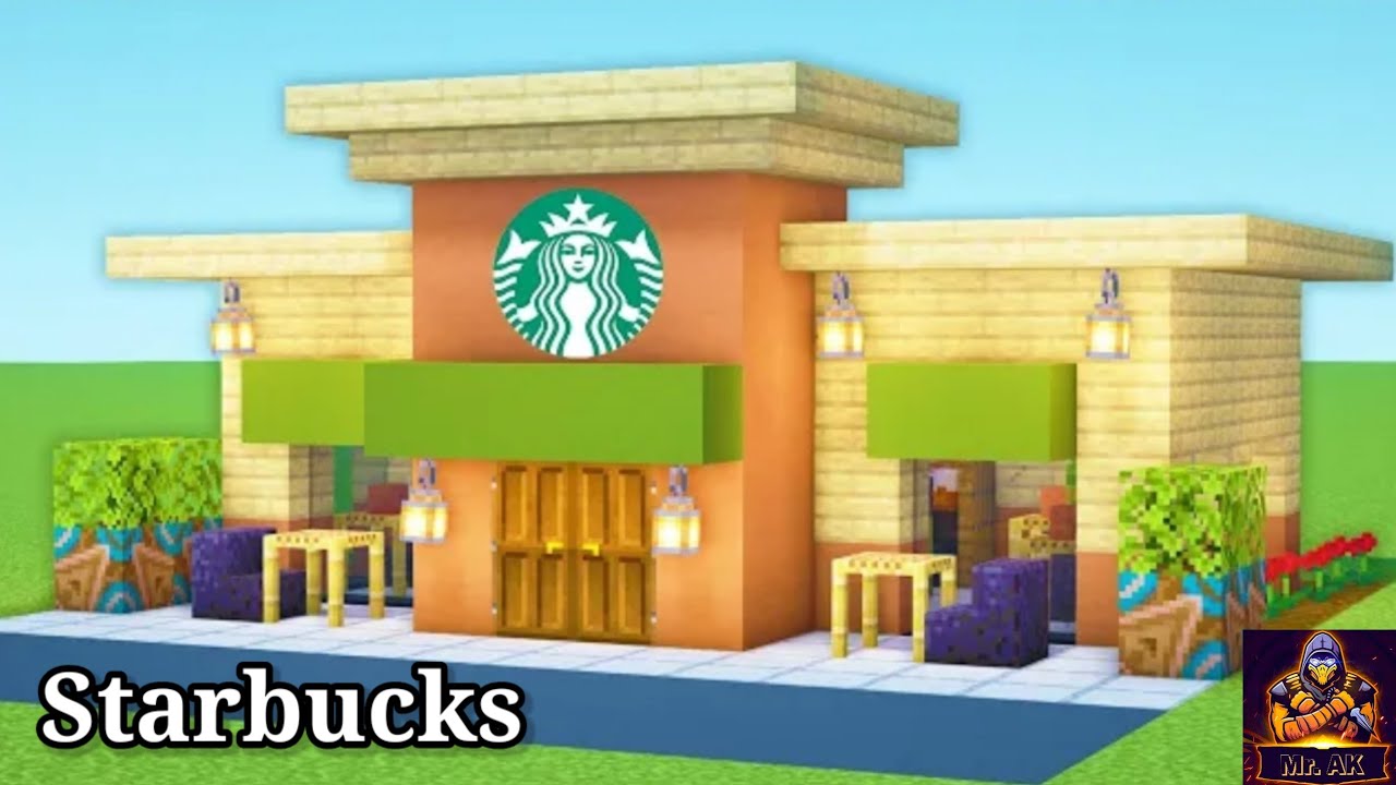 Building a Starbucks Cafe in Minecraft - YouTube