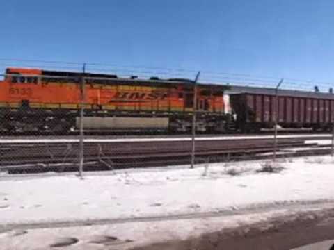 bnsf 6133 dpu and trying to pace it in old monroe, - YouTube