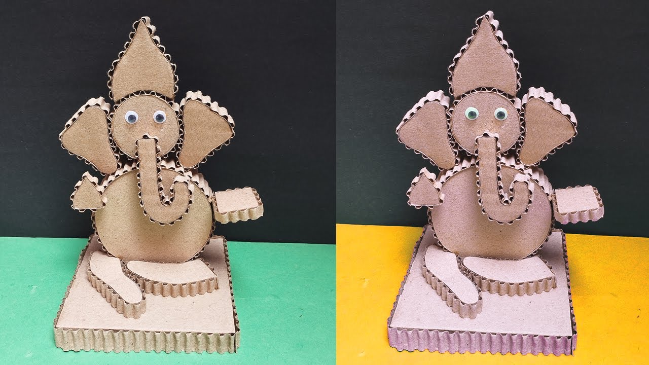 How to make ganesha at home | Cardboard ganesh making | Eco friendly ...