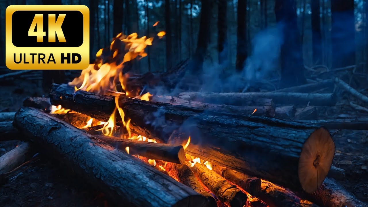 🔥 Ultimate White Noise Fireplace | 4K Color-Changing Flames & Crackling ...