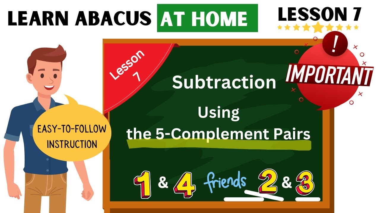 Learn Abacus At Home #10 : Subtraction Using the 5-Complement - YouTube