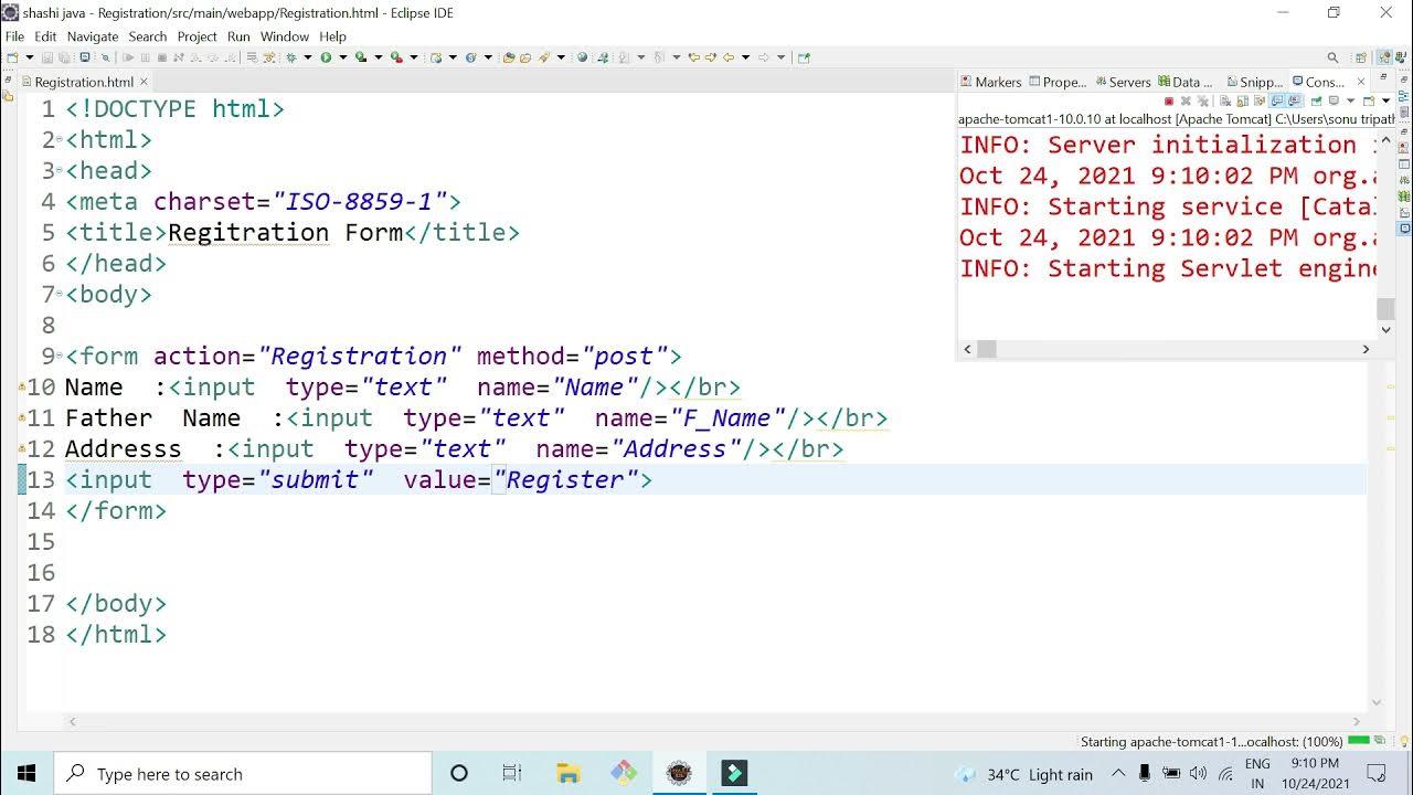 How to create a Registration Form in Eclipse | Eclipse - Create Java Project - YouTube
