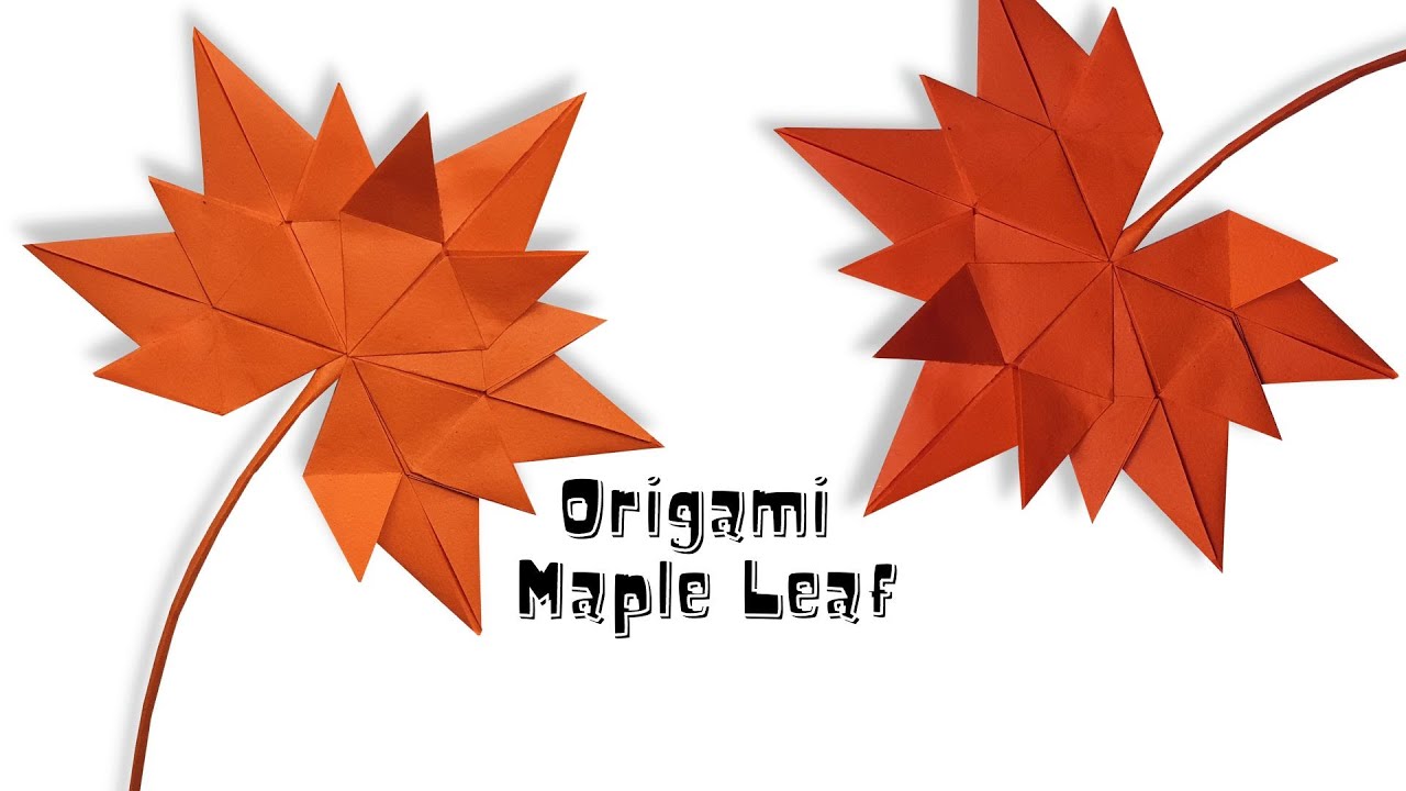 Easy Origami Maple Leaf Tutorial Easy origami for beginners Easy paper craft Thanksgiving craft ...