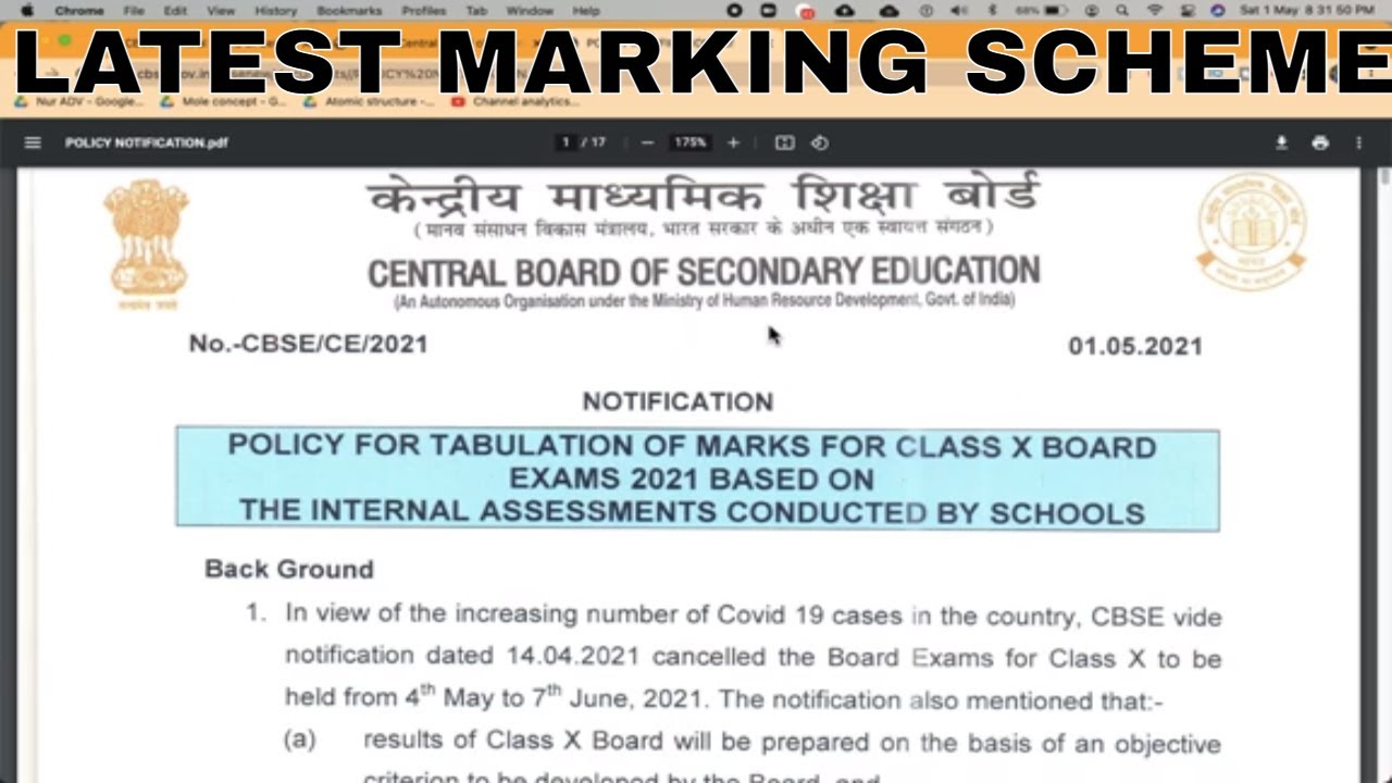 CLASS 10TH BOARD EXAMS MARKING SCHEME RELEASED BY CBSE - YouTube